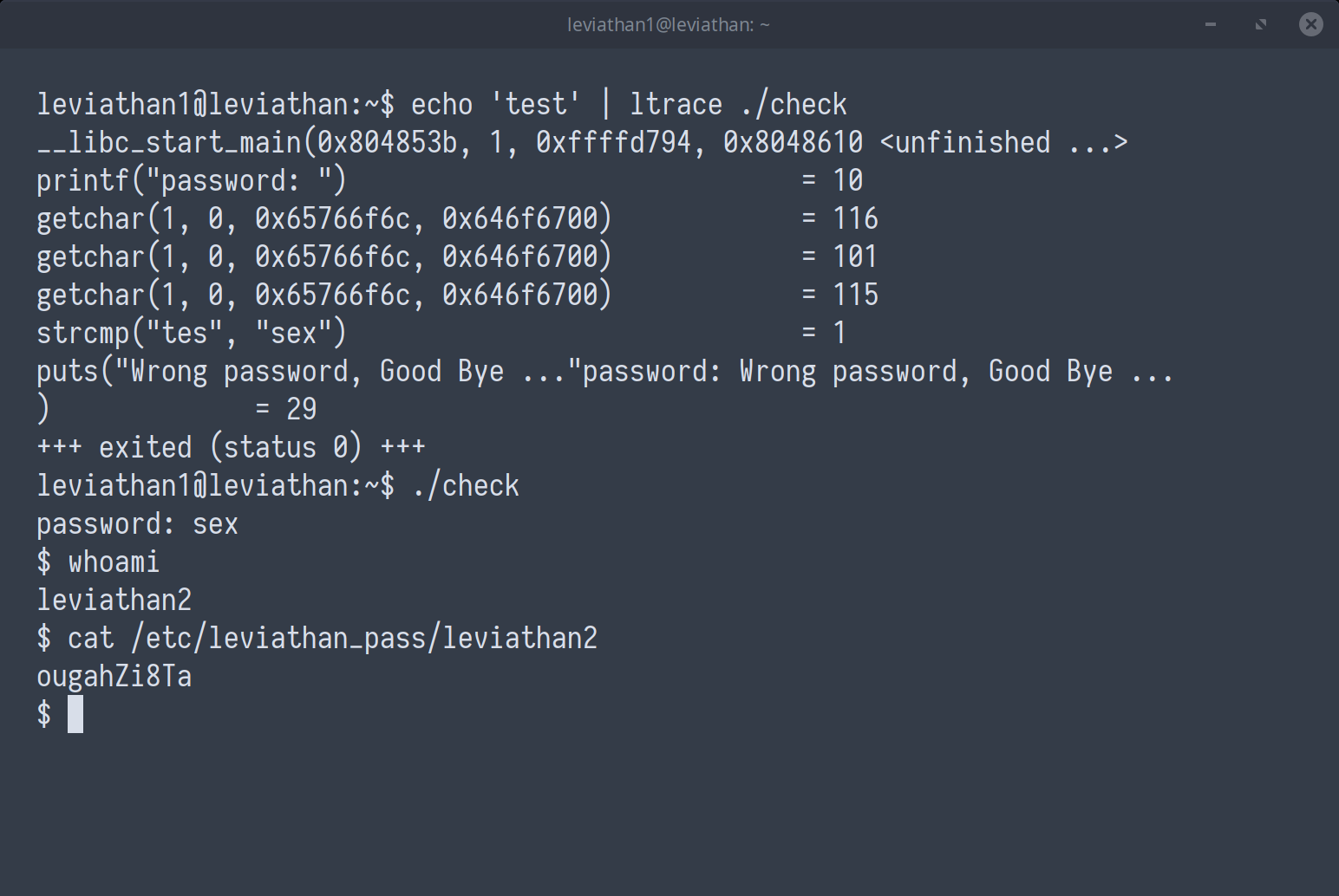 OverTheWire Leviathan - Level 1 - Walkthrough - rtmoran.org